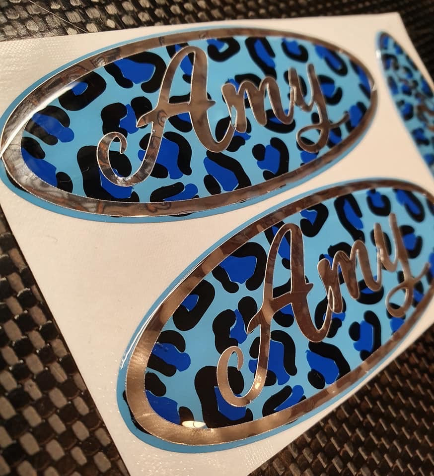Custom Design Gel Badges - Chrome & Glitter colours Full Set – SK Graphix