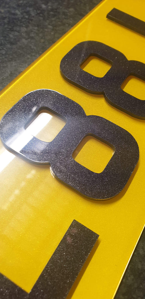 Laser Cut Glitter Acrylic Road Legal Number Plates – SK Graphix