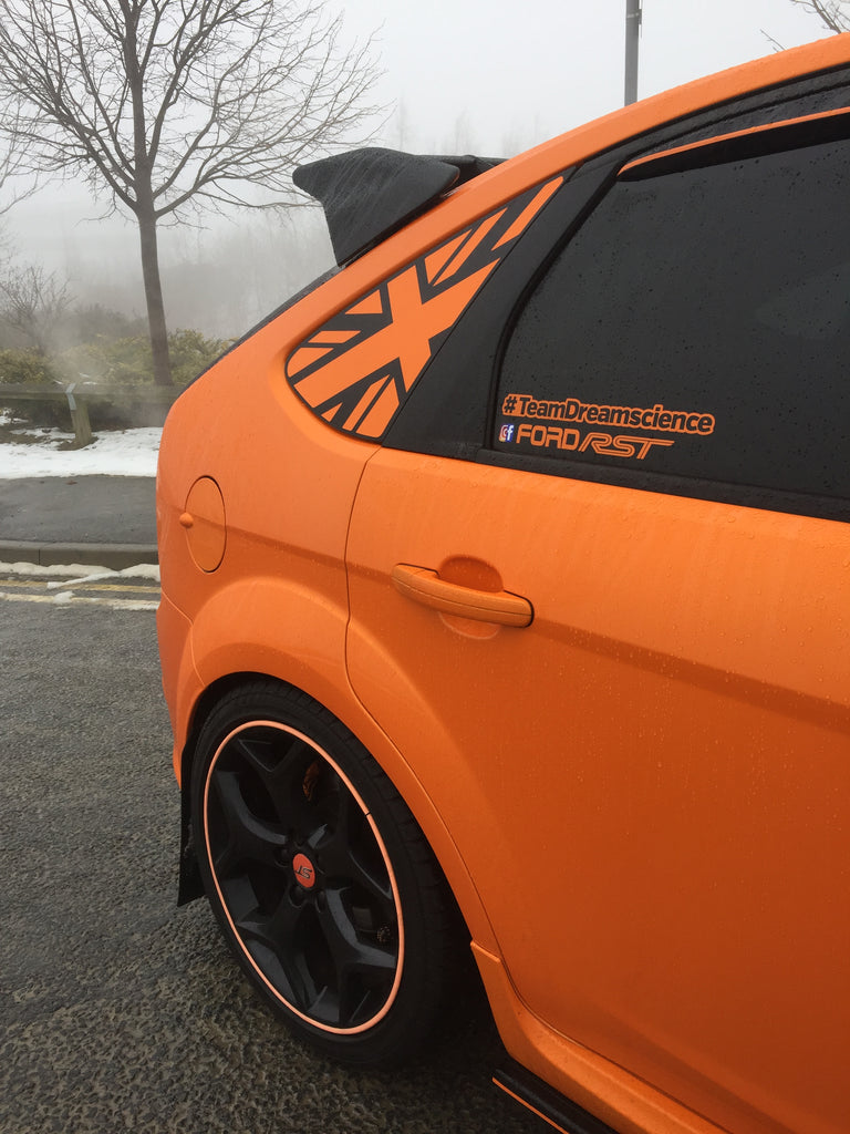 Focus Mk2 5 Door rear quarter window flag decal – SK Graphix
