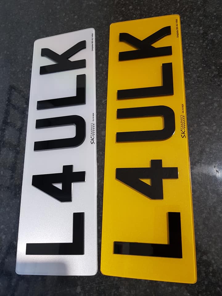 Laser Cut Short Acrylic Road Legal Number Plates – SK Graphix
