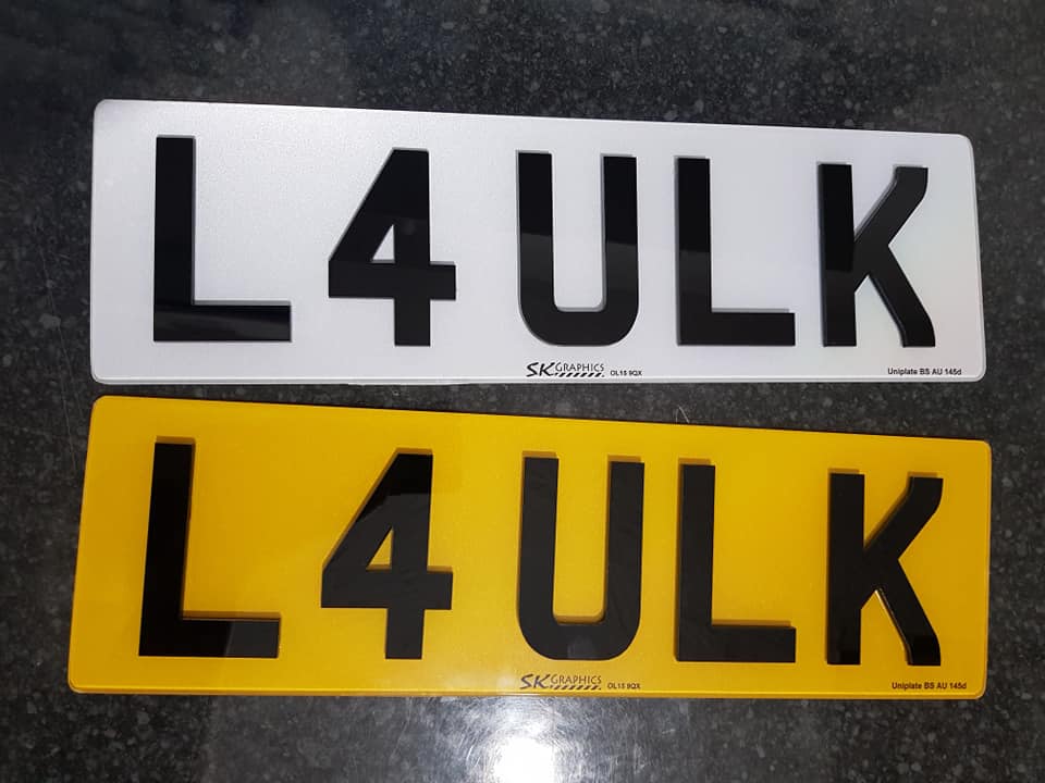 Laser Cut Short Acrylic Road Legal Number Plates – SK Graphix