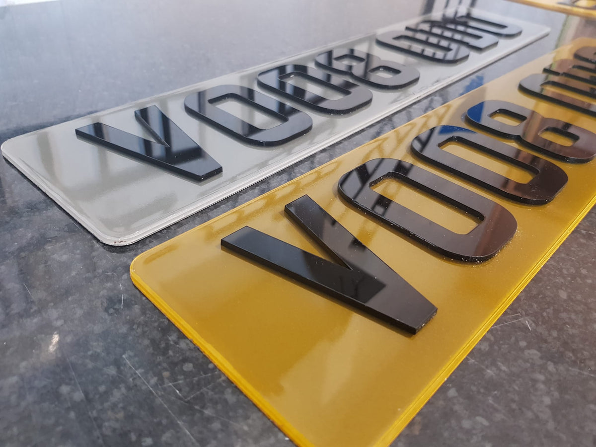 Laser Cut Tinted Acrylic Number Plates – SK Graphix